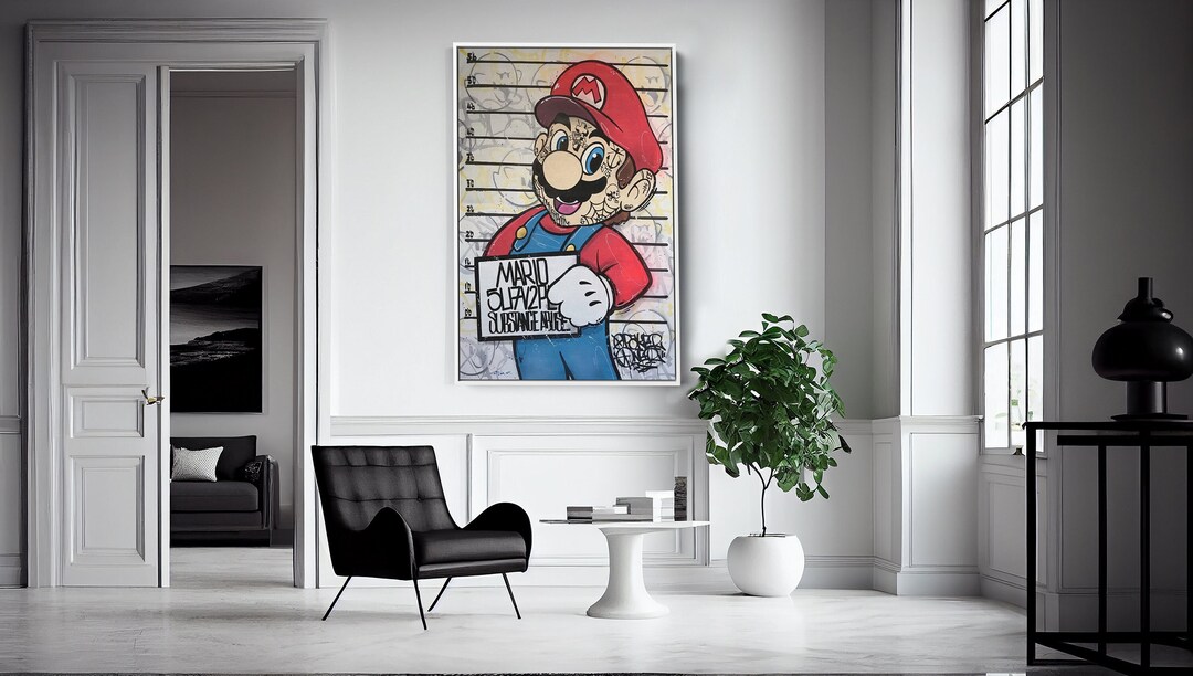Super Mario Guilty Pop Art Wall Art, Super Mario Pop Art Graffiti Print ...