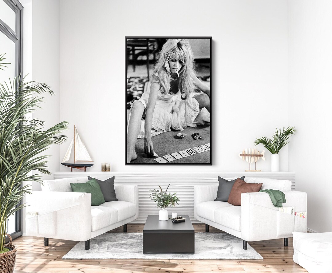 Brigitte Bardot Playing Cards Canvas Wall Art, French Celebrity Poster ...