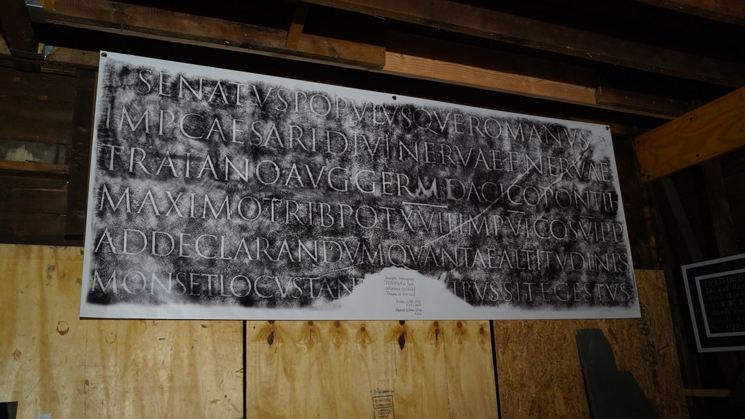 Full Size Replica of Trajan Column Inscription - Replica of Rubbing ...