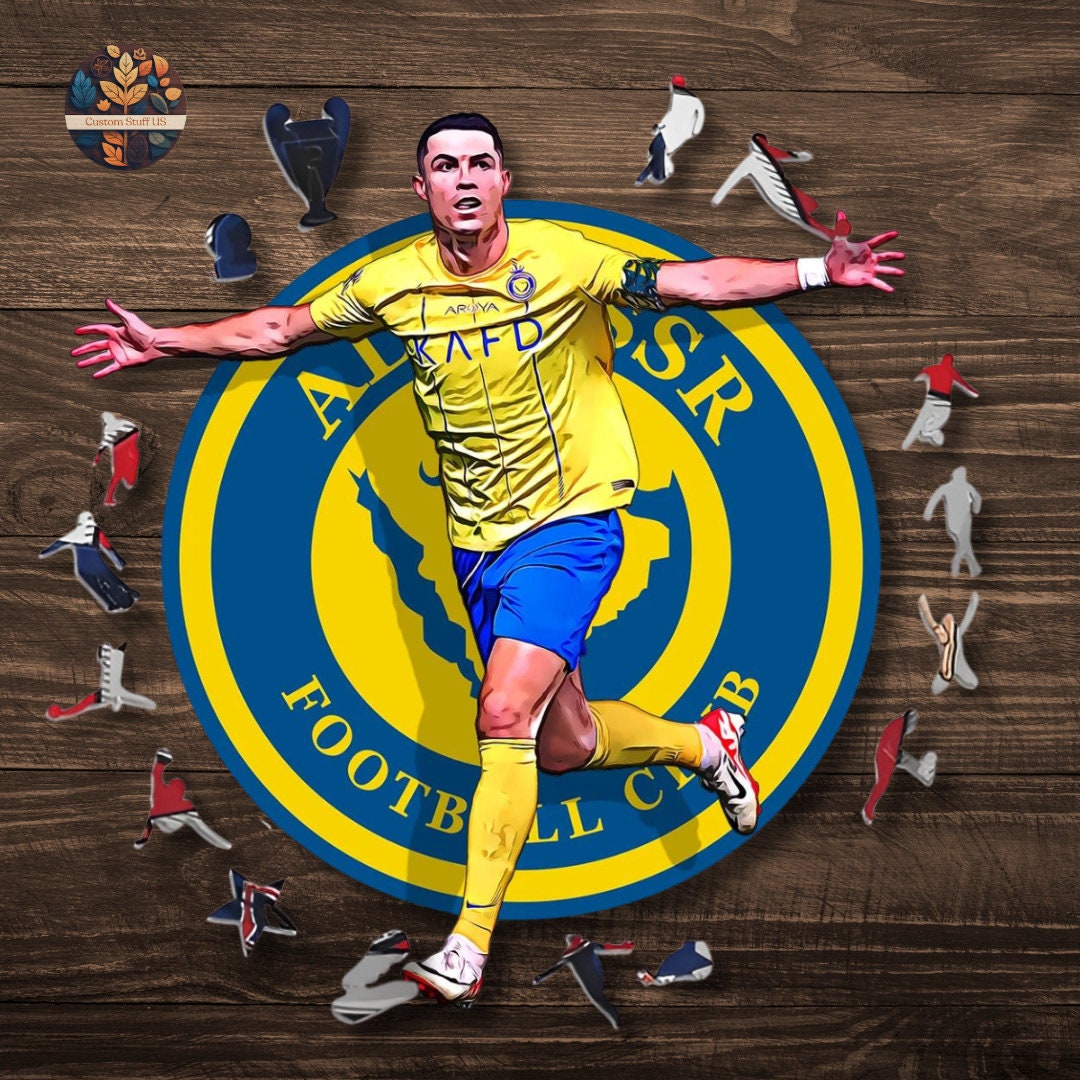 Crafting Greatness: Ronaldo Soccer Puzzle in Wooden Glory for True Fans ...