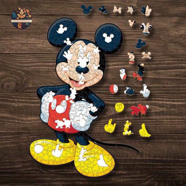 Wooden Mickey Mouse Puzzle - Etsy