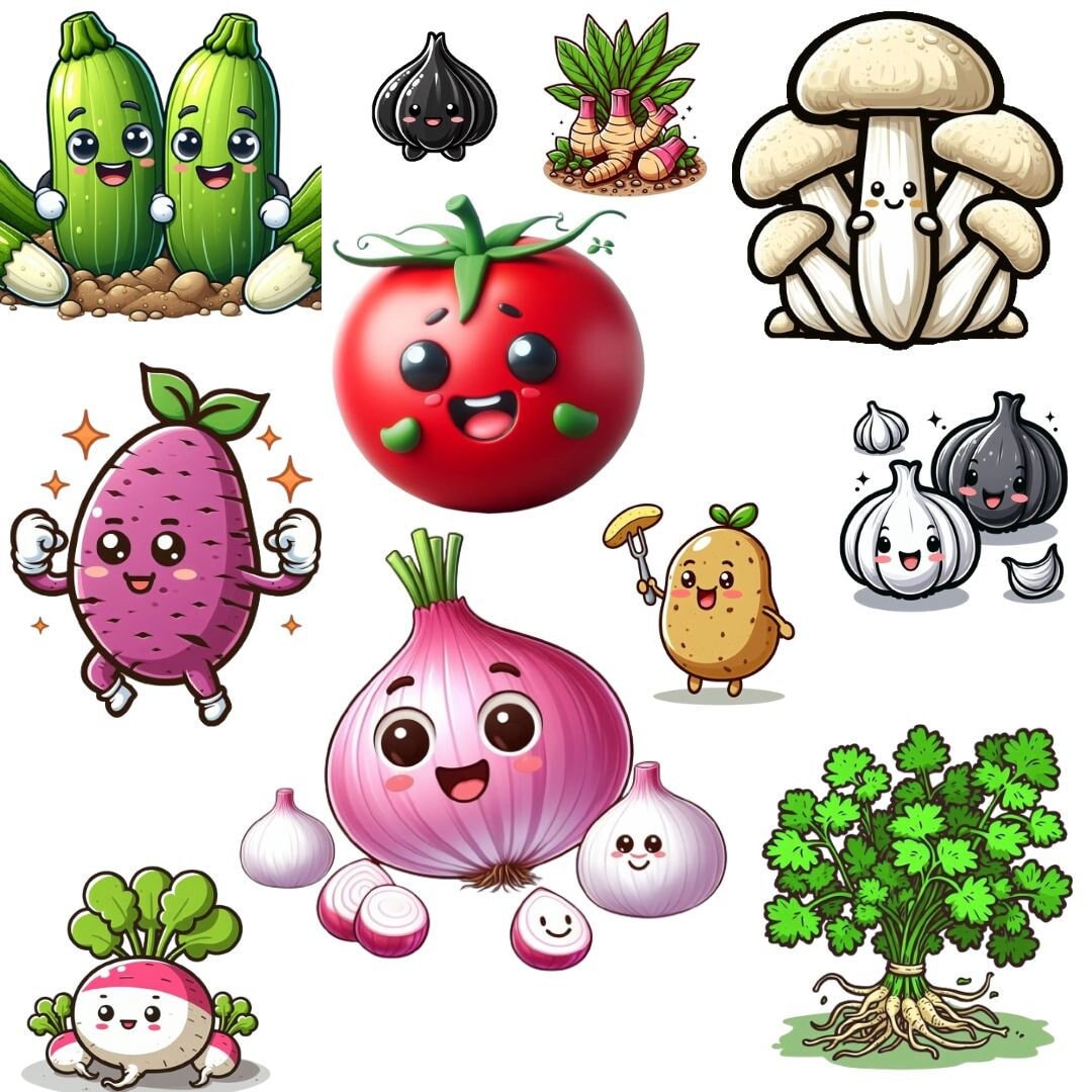 Cute Vegetables, Veggies Clipart, Cute Cartoon Vegetables Clipart ...