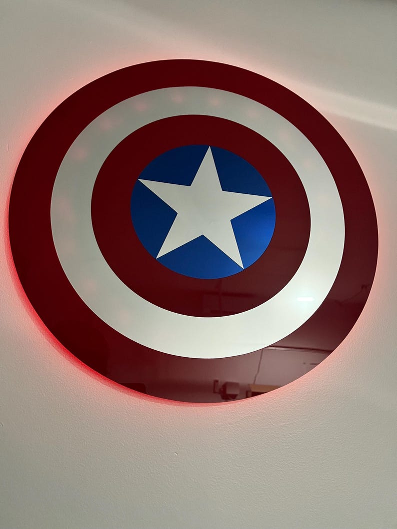 Captain America Shield: Acrylic Wall Decor With RGB LED Lights - Etsy