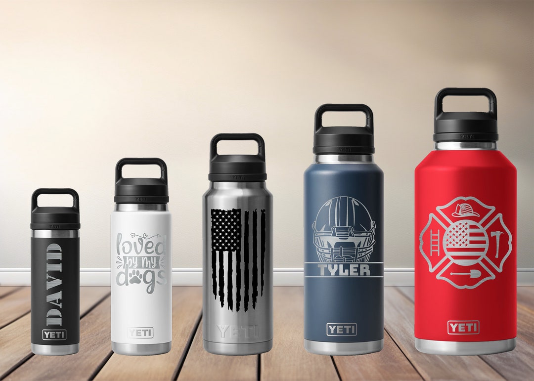 Engraved Yeti Water Bottle: Personalized Sports Bottle With Chug Cap - Etsy