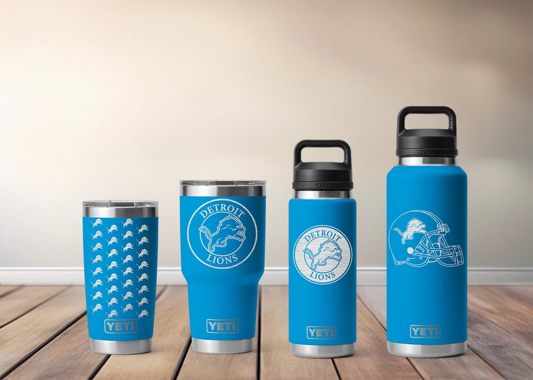 Custom Engraved Detroit Lions Football Fan YETI Tumbler, Personalized ...