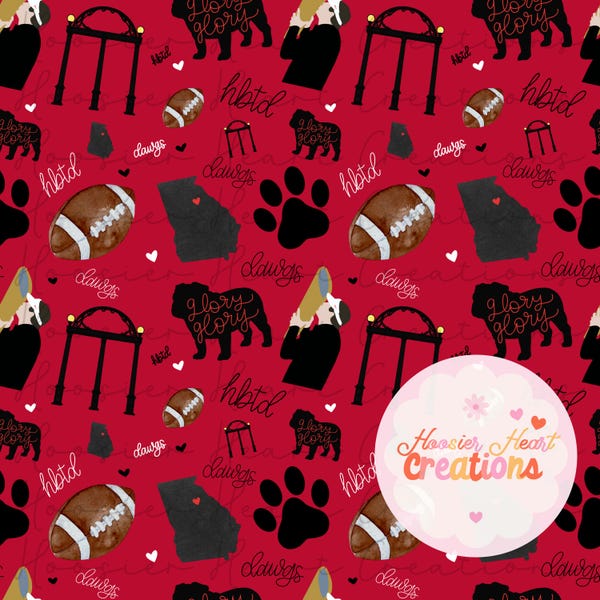 Georgia Bulldogs Seamless Pattern - Etsy