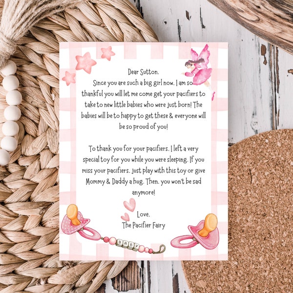 Letter for Paci Fairy - Etsy