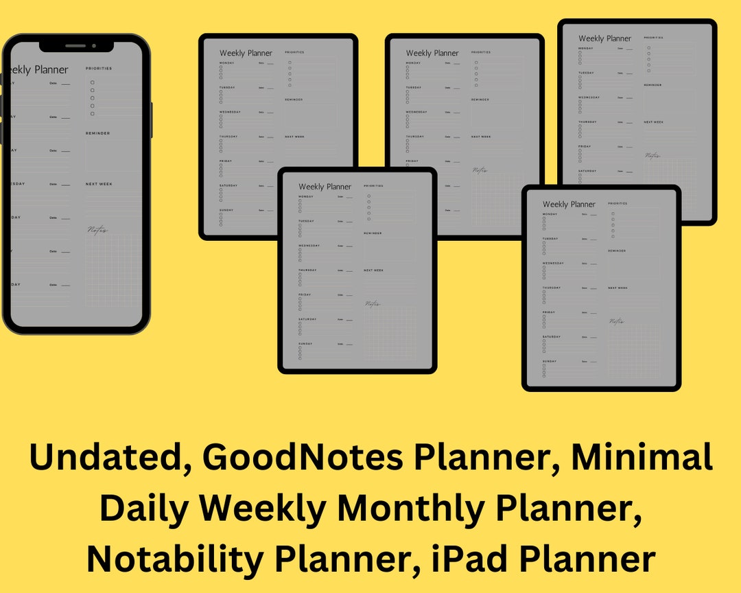 Weekly Schedule, Planner Template, Undated Weekly Planner to Do List ...