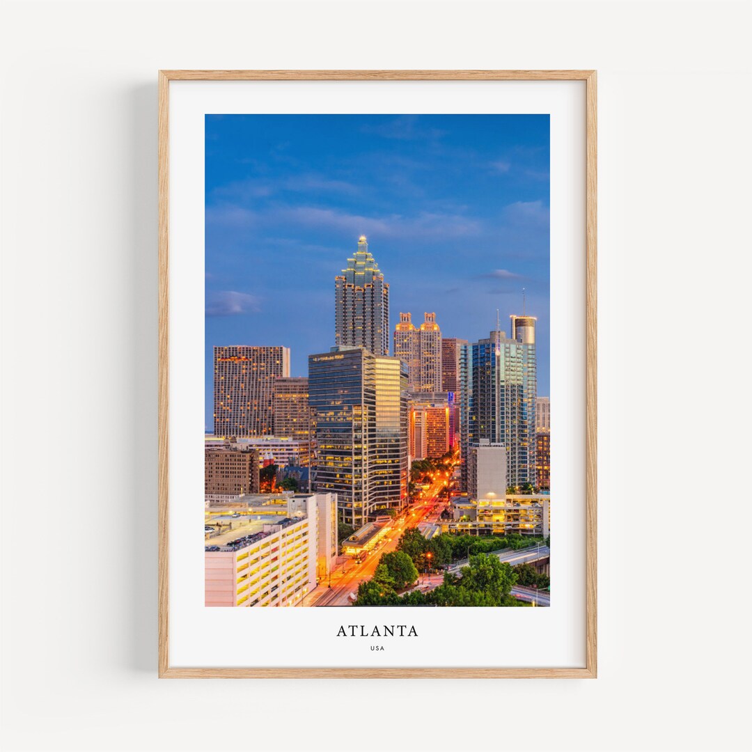 Atlanta Real Photo Print Cityscape Art Poster for Home Decor, Featuring ...