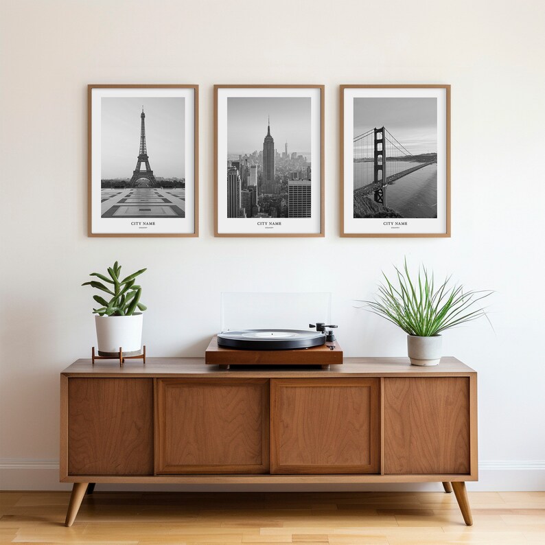 Create Your Own Custom Gallery Wall Set Choose Any 3 Black & White ...