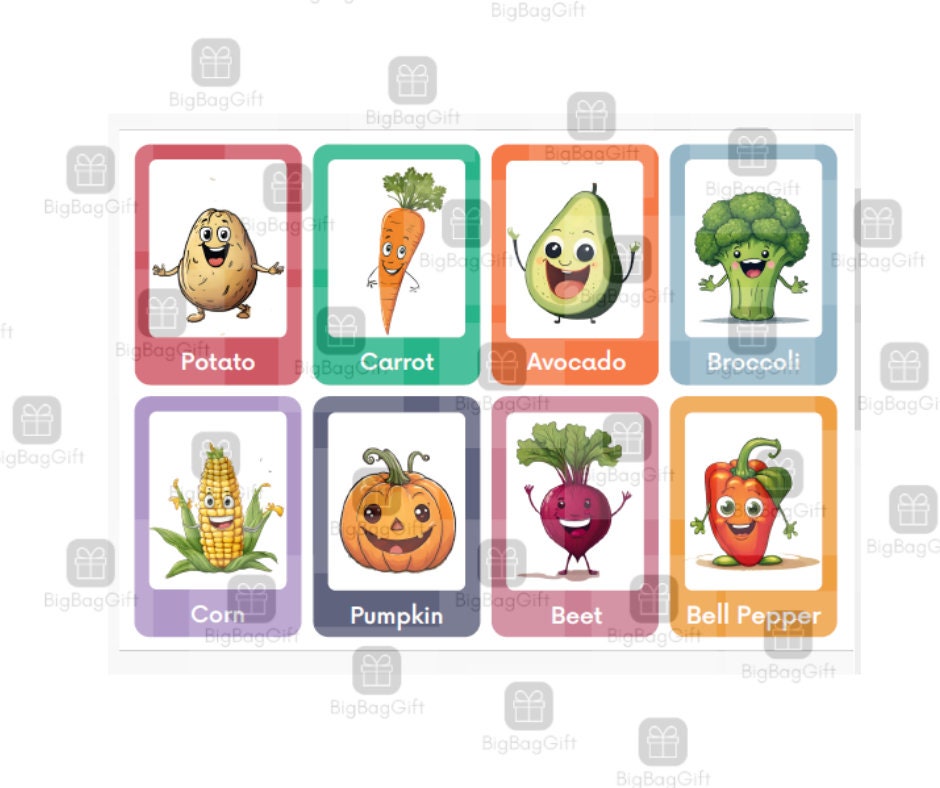 Fruits and Vegetables Flashcards Preschool PDF Fruits and Vegetables ...