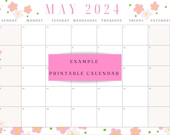 Printable May Calendar Lined Boxes for Notes Instant Download Print at ...