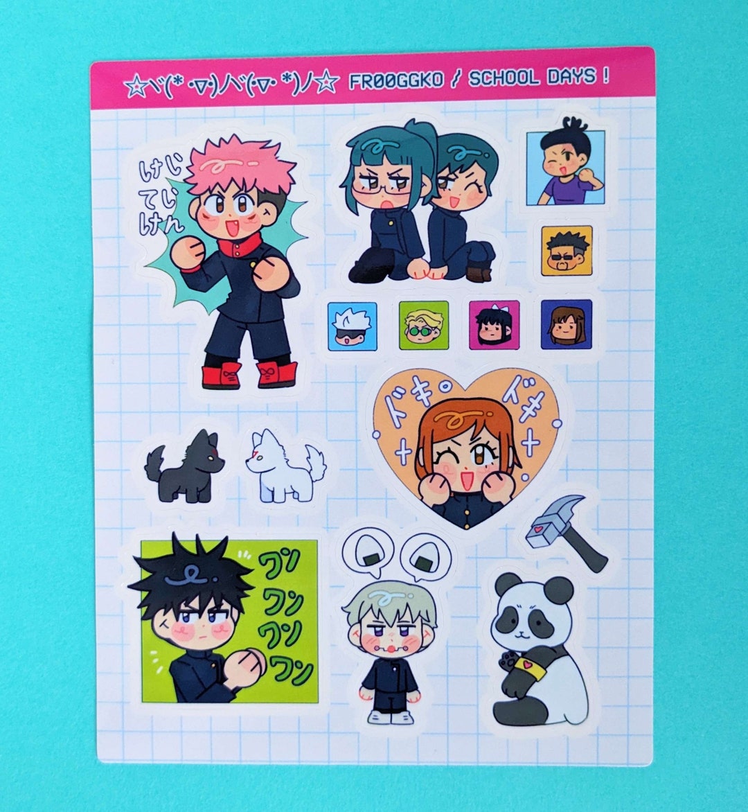JJK School Days Sticker Sheet - Etsy