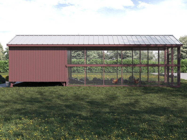Chicken Coop Plans 8x8 + Run 8x16 | DIY Walk-in Hen House | Backyard ...