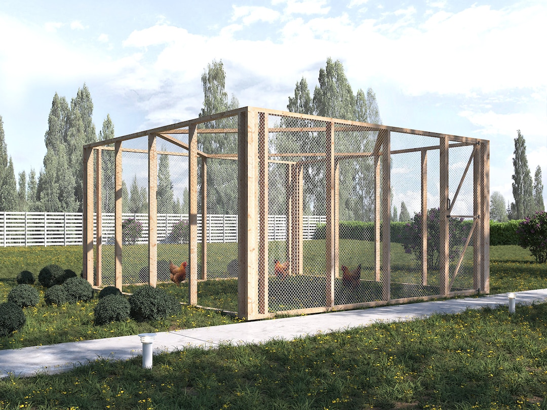 Chicken Run Plans 16x16 | DIY Poultry Enclosure | Large Outdoor Coop ...