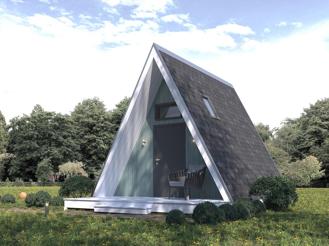 A-frame Cabin Plans 14x20 | DIY Tiny House Design | Modern Nature Nook ...