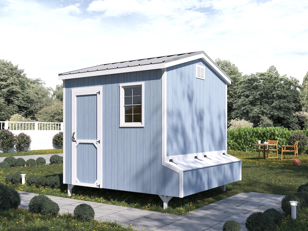 8x8 Walk-in Chicken Coop Plans: DIY Blueprint (PDF) - Etsy