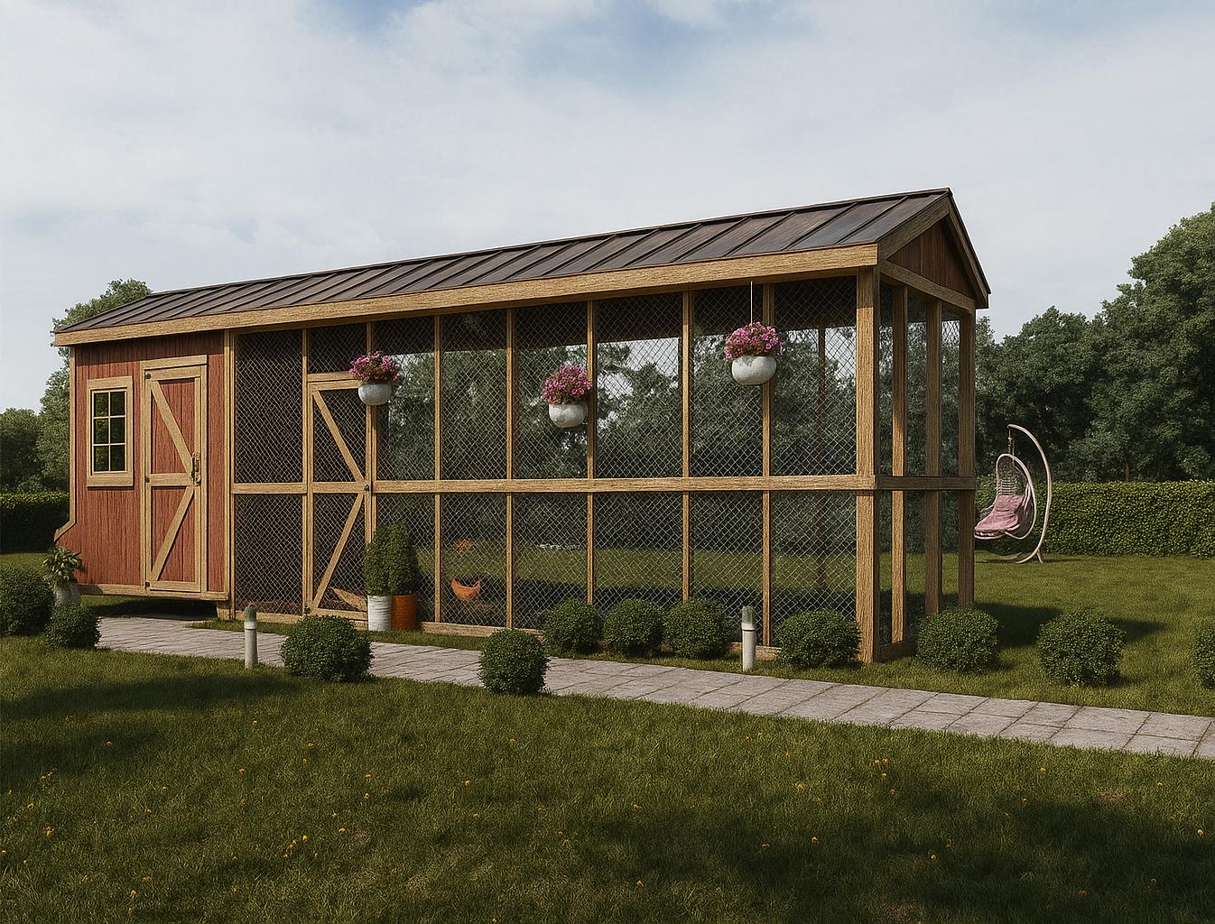 Chicken Coop Plans 8x8 + Run 8x24 | DIY Walk-in Hen House | Backyard ...