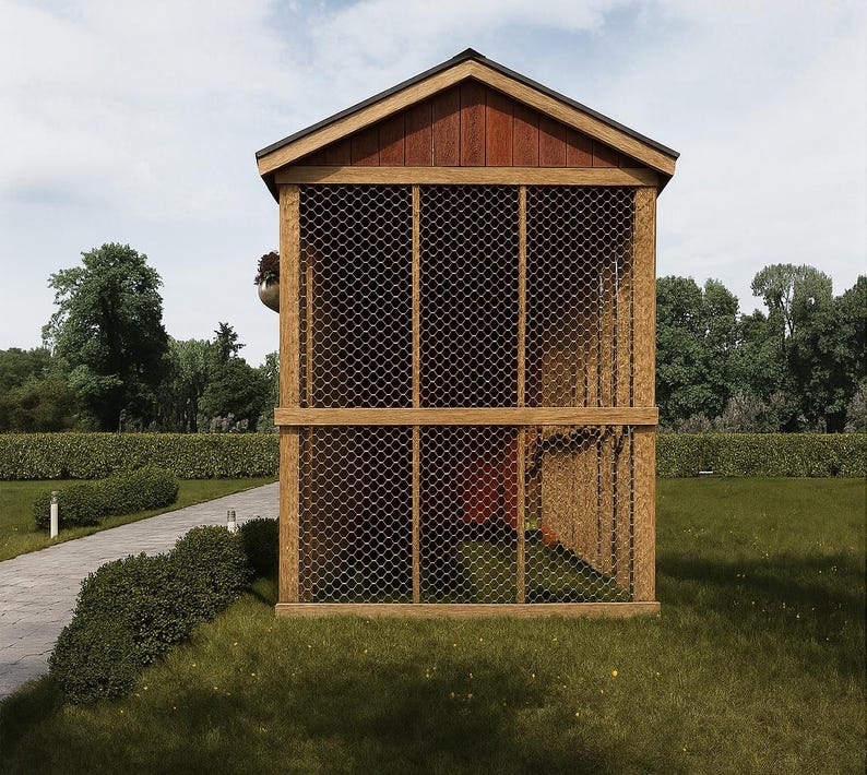 Chicken Coop Plans 8x8 + Run 8x24 | DIY Walk-in Hen House | Backyard ...