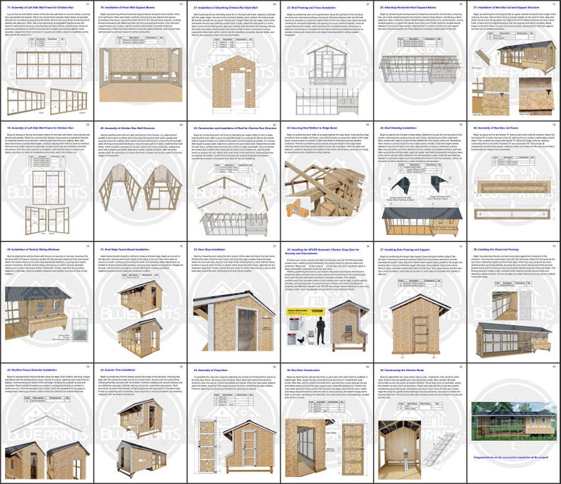 Chicken Coop Plans | 8x8 Walk-in Design + 8x16 Run | DIY Backyard PDF ...