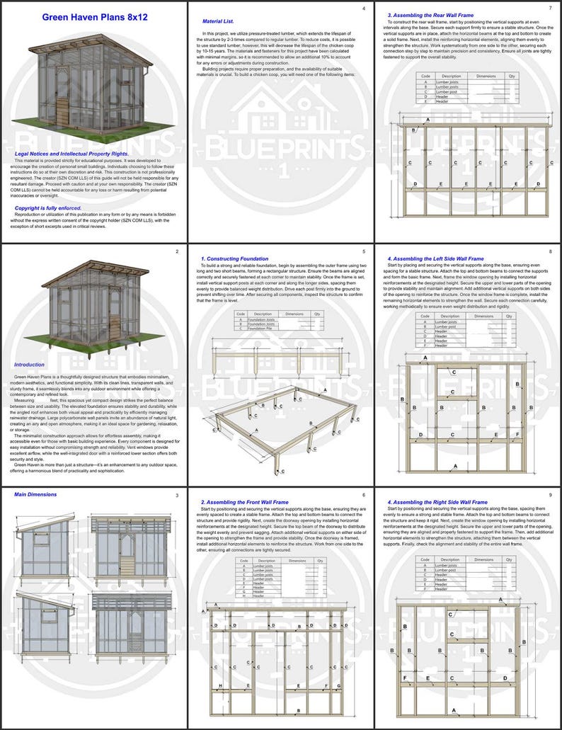Greenhouse Plans PDF: 8x12 Modern Shed - Polycarbonate Walls ...