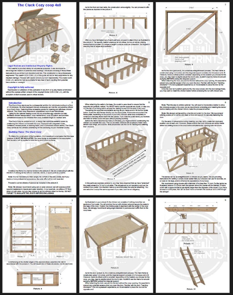Chicken Coop Plans 4x8 | DIY Raised Hen House | Compact Backyard PDF - Etsy