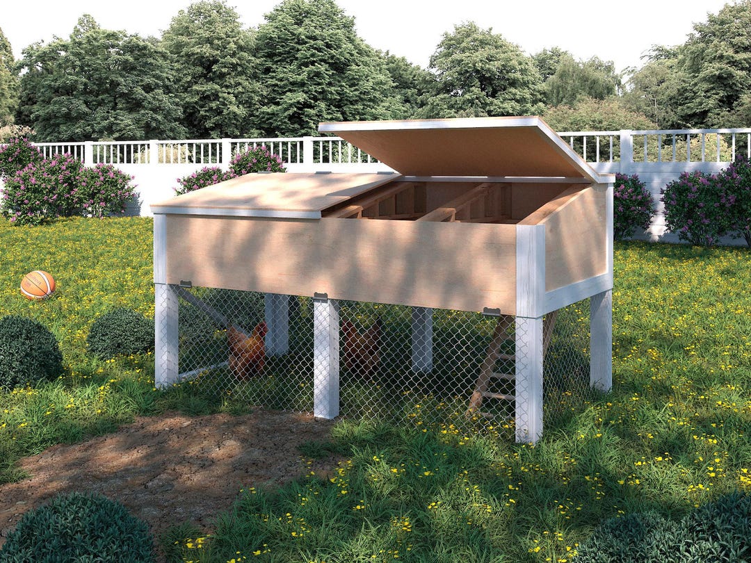 Chicken Coop Plans 4x8 | DIY Raised Hen House | Compact Backyard PDF - Etsy