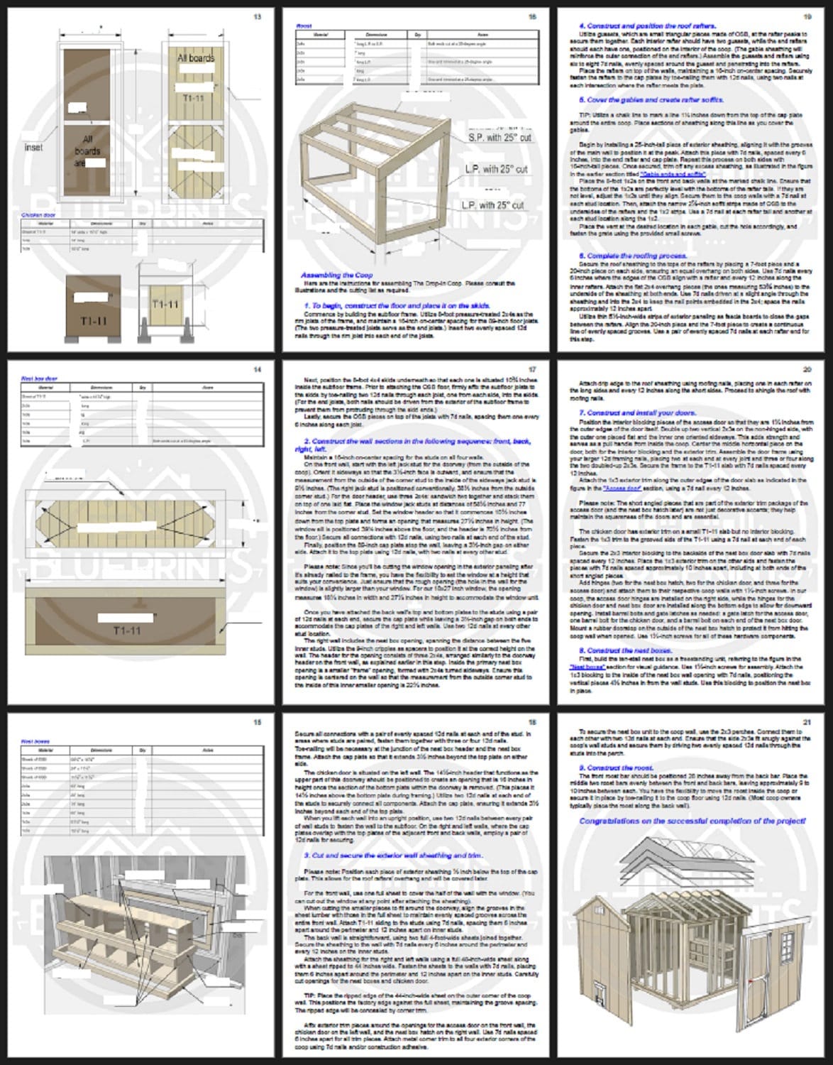 8x8 20 Chickens Coop Plan DIY, Chicken Coop Blueprint, Chicken Pen ...