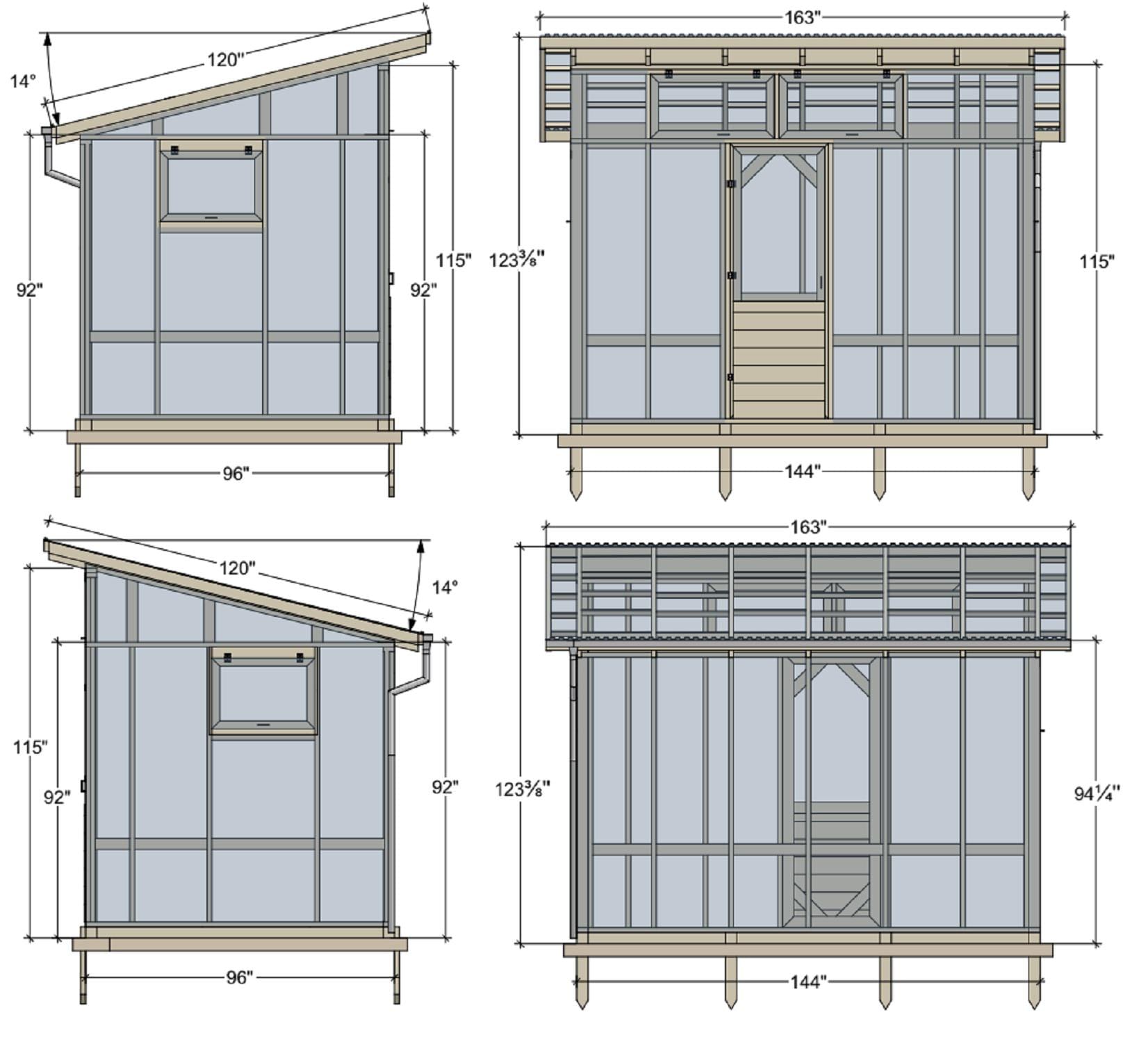 Greenhouse Plans PDF: 8x12 Modern Shed - Polycarbonate Walls ...