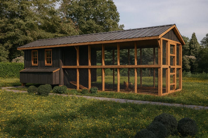 Chicken Coop Plans | 8x8 Walk-in Design + 8x16 Run | DIY Backyard PDF ...