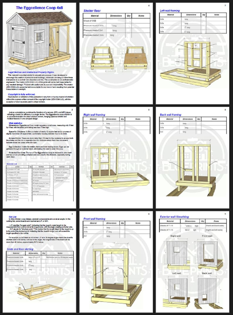 Chicken Coop Plans 4x8, Diy , PDF, Chicken Coop Blueprint, Chicken Pen ...