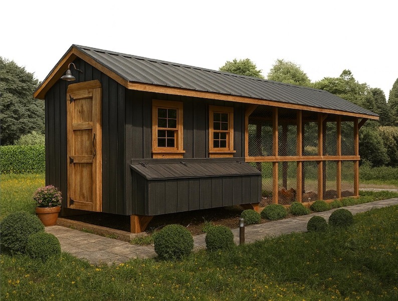 Chicken Coop Plans | 8x8 Walk-in Design + 8x16 Run | DIY Backyard PDF ...