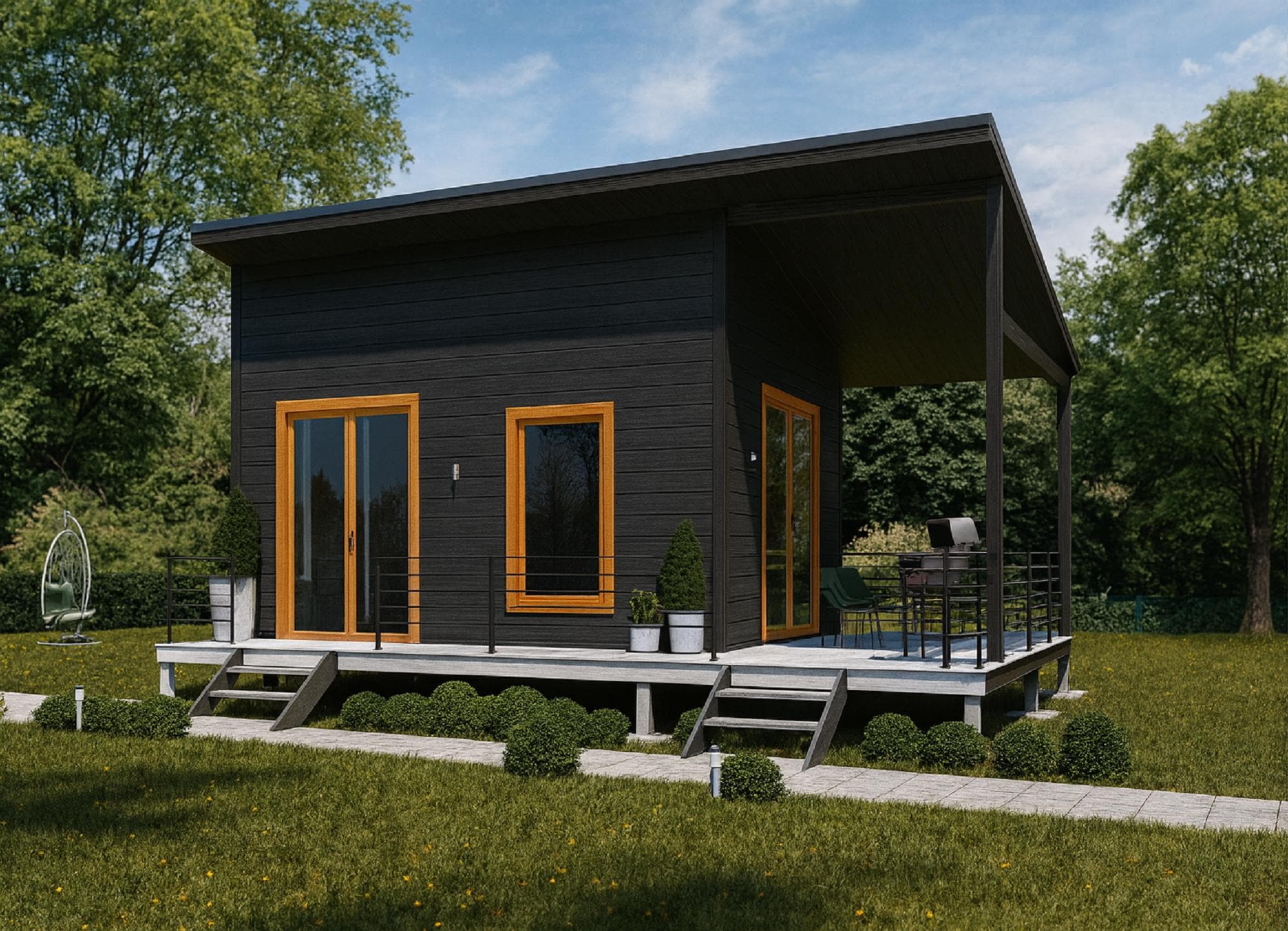 Modular House Plans 14x20 | Cabin Blueprint PDF | DIY Modern Backyard ...