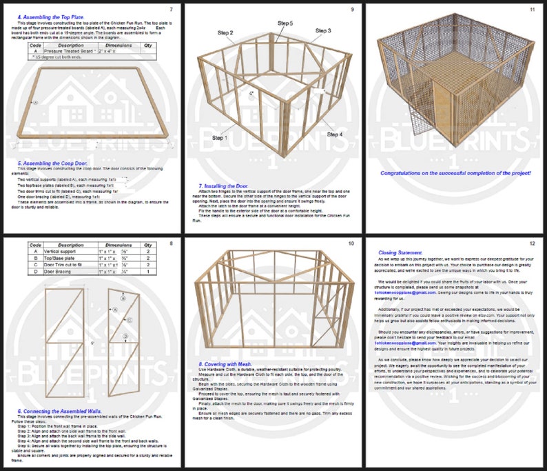 Chicken Run Plans 16x16 | DIY Poultry Enclosure | Large Outdoor Coop ...