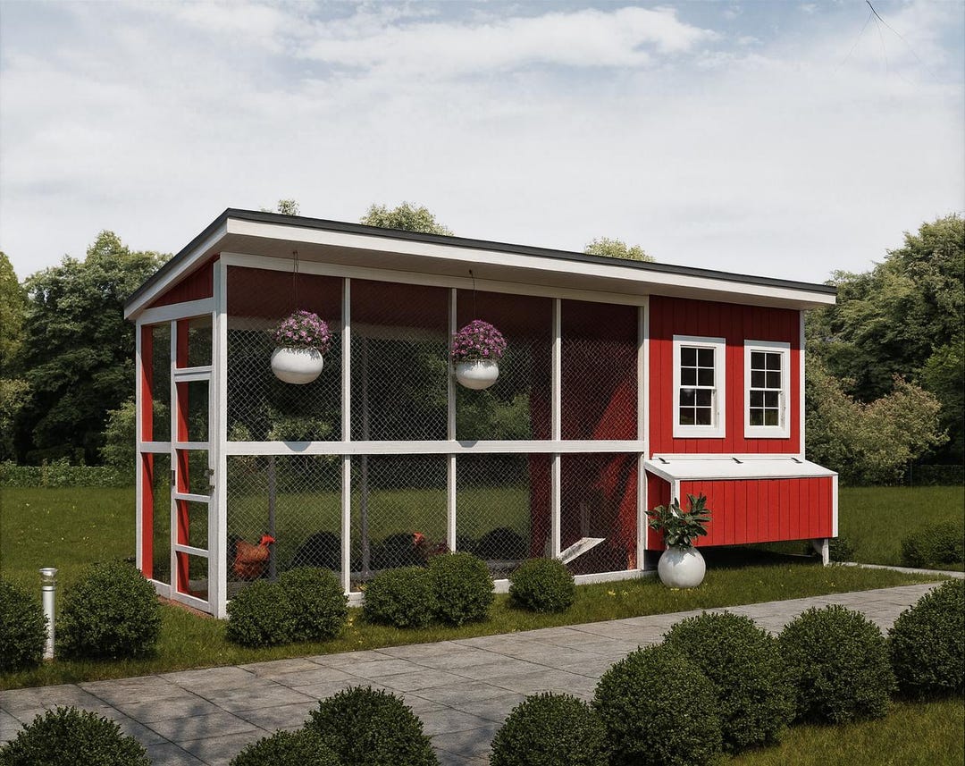 Wooden Chicken Coop 5x6 | DIY Walk-in Hen House With Run | Backyard ...