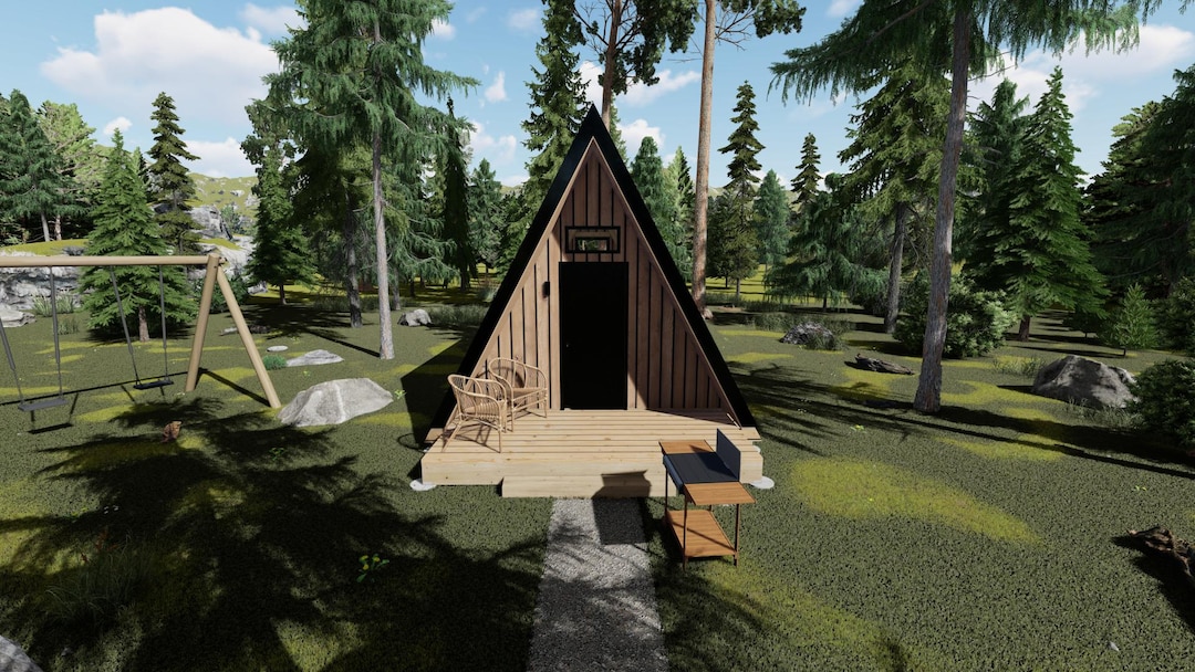 A-frame Cabin Plans 14x20 | DIY Nature Nook House | Modern Tiny Home ...