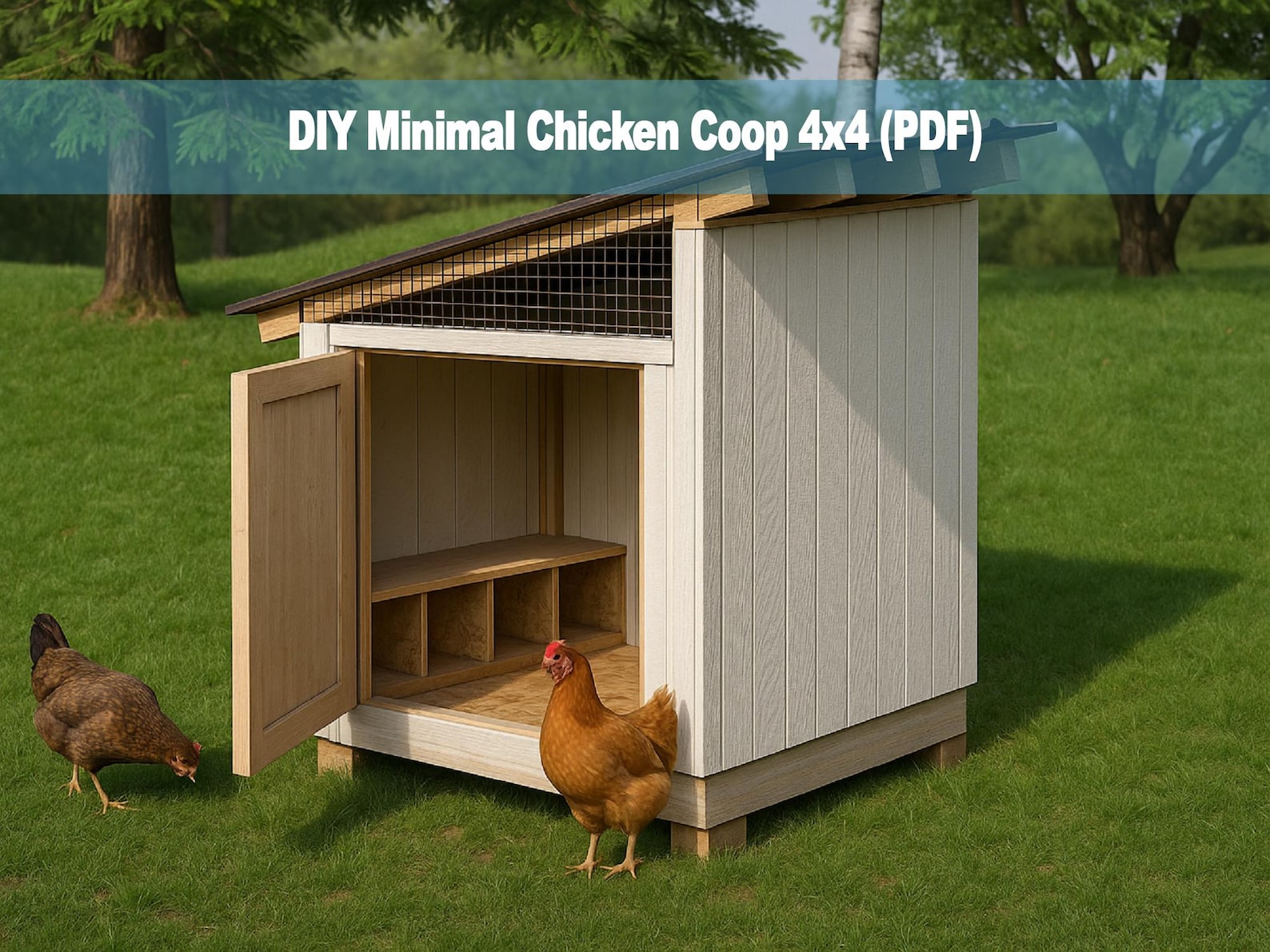 Minimal Chicken Coop 4x4 | DIY Compact Hen House | Backyard Poultry PDF ...