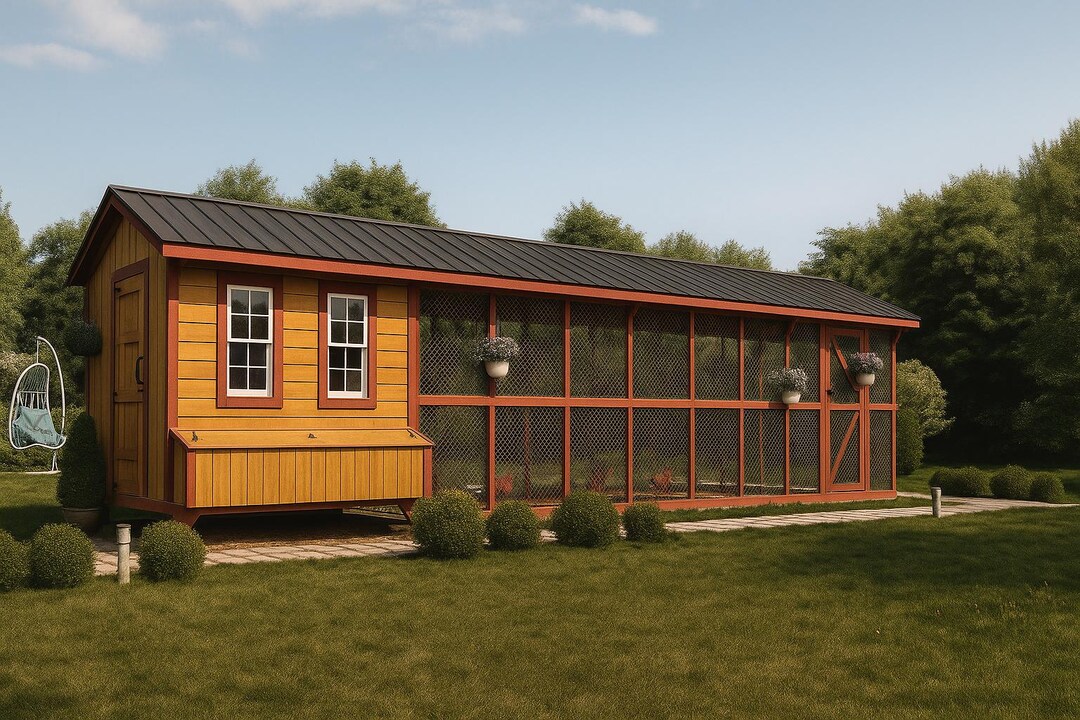 Walk-in Chicken Coop 8x8 + Run 8x24 | DIY Wooden Hen House | Outdoor ...