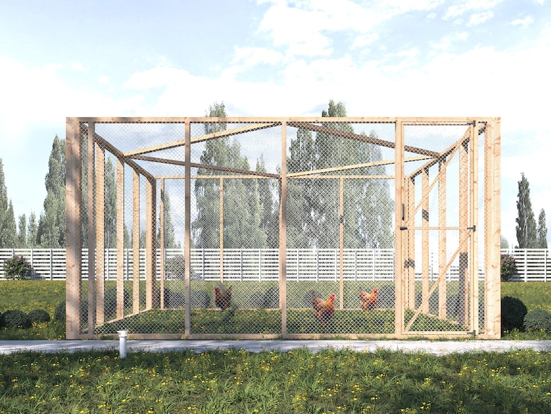 Chicken Run Plans 16x16 | DIY Poultry Enclosure | Large Outdoor Coop ...
