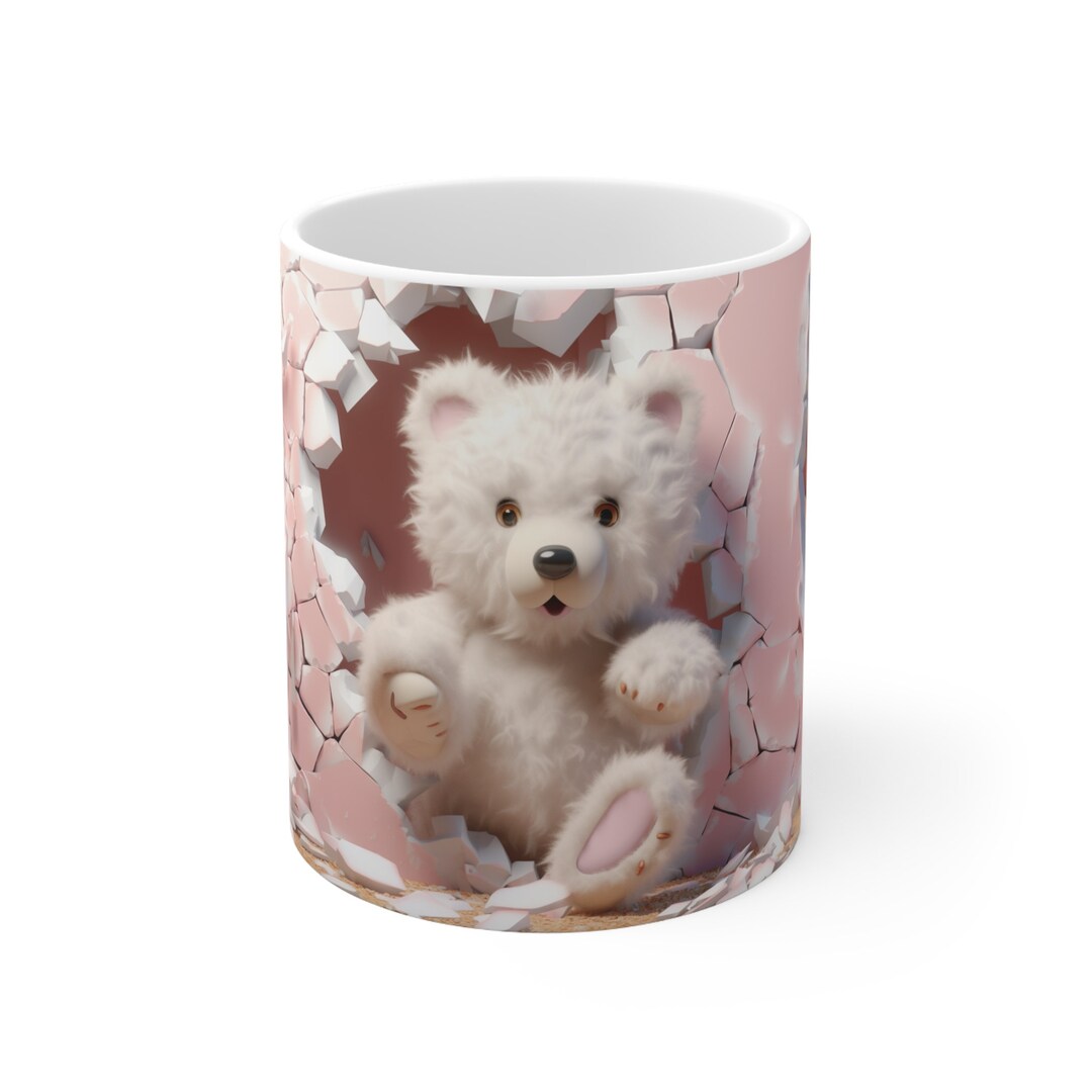 Teddy Hug Mug: Adorable 3D Teddy Bear Ceramic Cup - Etsy