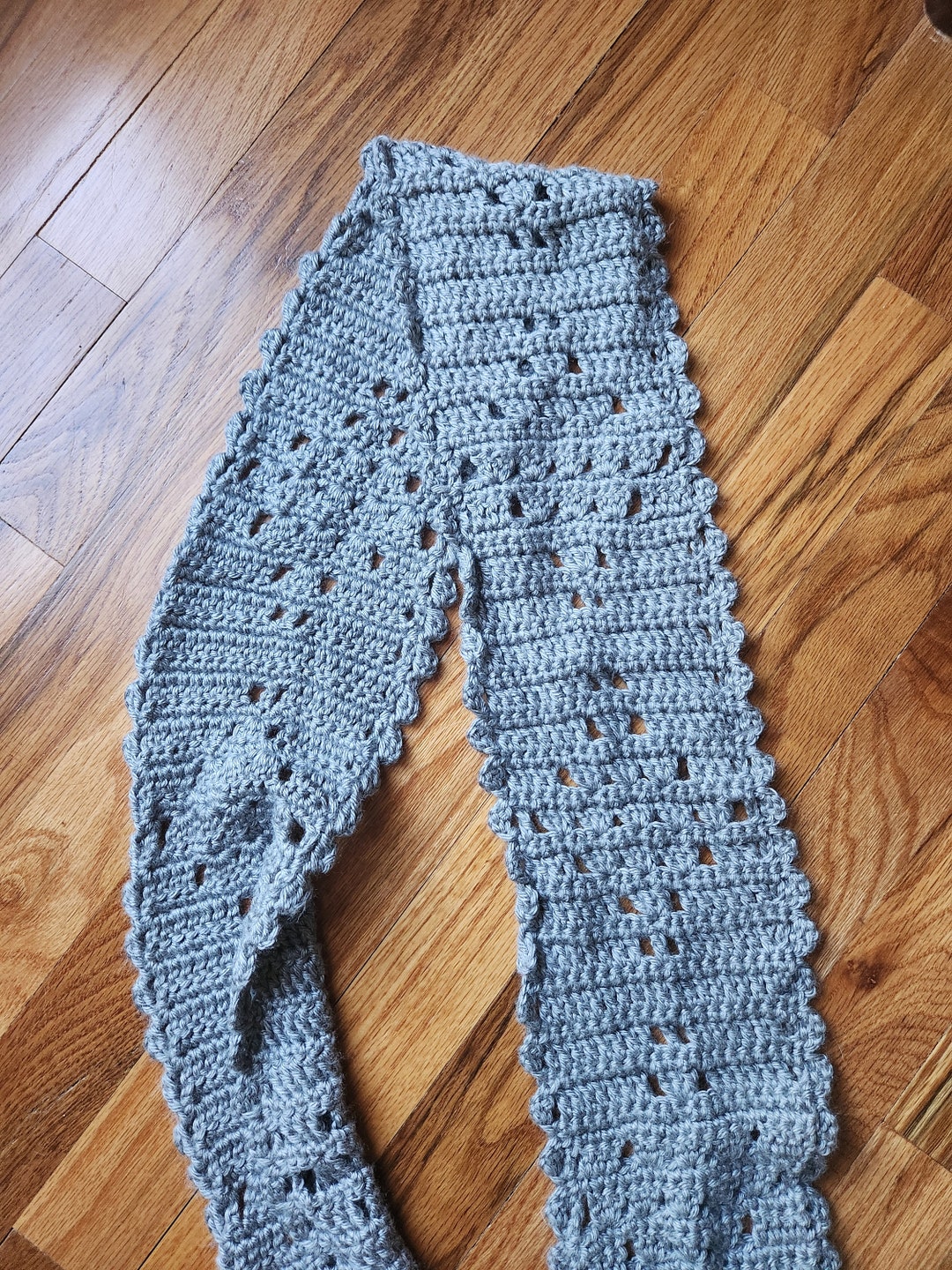 Diamond Pattern Scarf | Gray | Crochet - Etsy