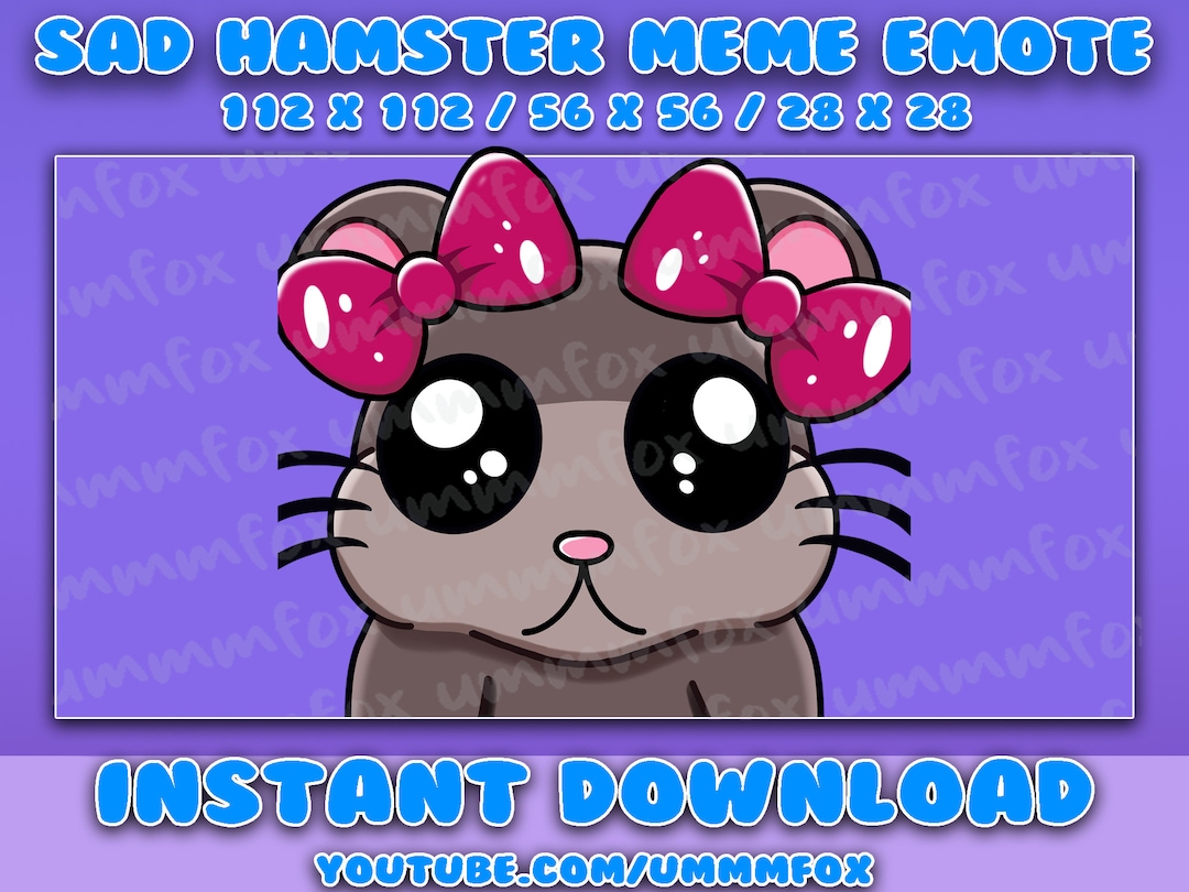 Sad Hamster Meme Emote Twitch, Youtube, Discord - Etsy