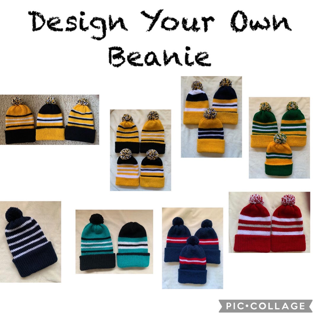 Custom Team Spirit Beanies W/matching Pom Pom - Etsy