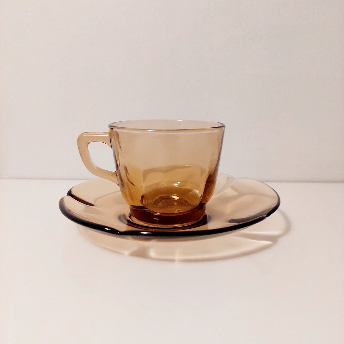 Duralex France Tea Coffee Service Set 80s Glass Vintage Brown Antique ...