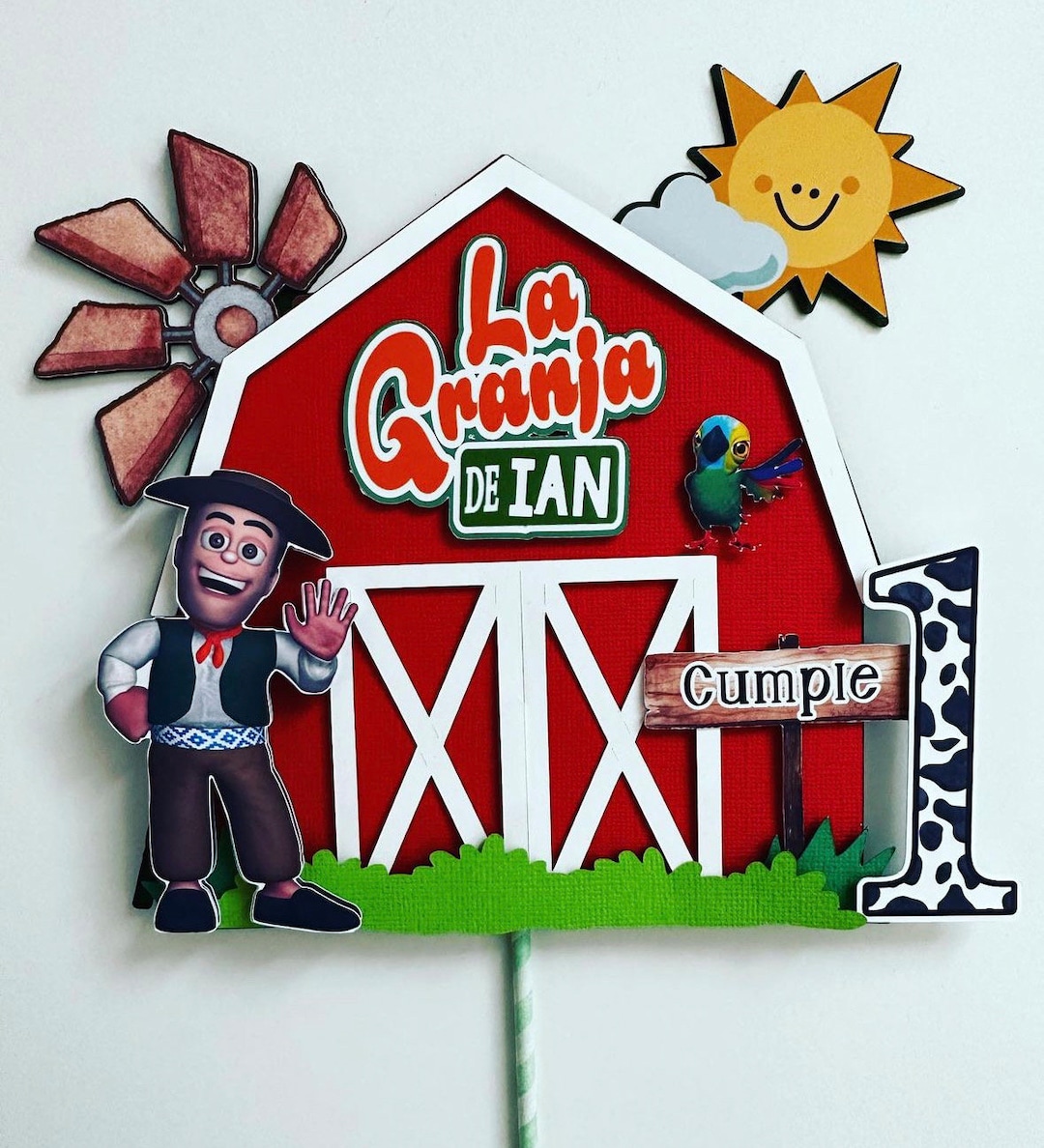 Farm Cake Topper, Barn Cake Topper, La Granja Cake Topper, Farm First ...