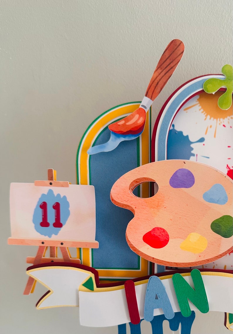 Art Cake Topper, Paint Cake Topper, Paint Birthday, Art Birthday - Etsy UK