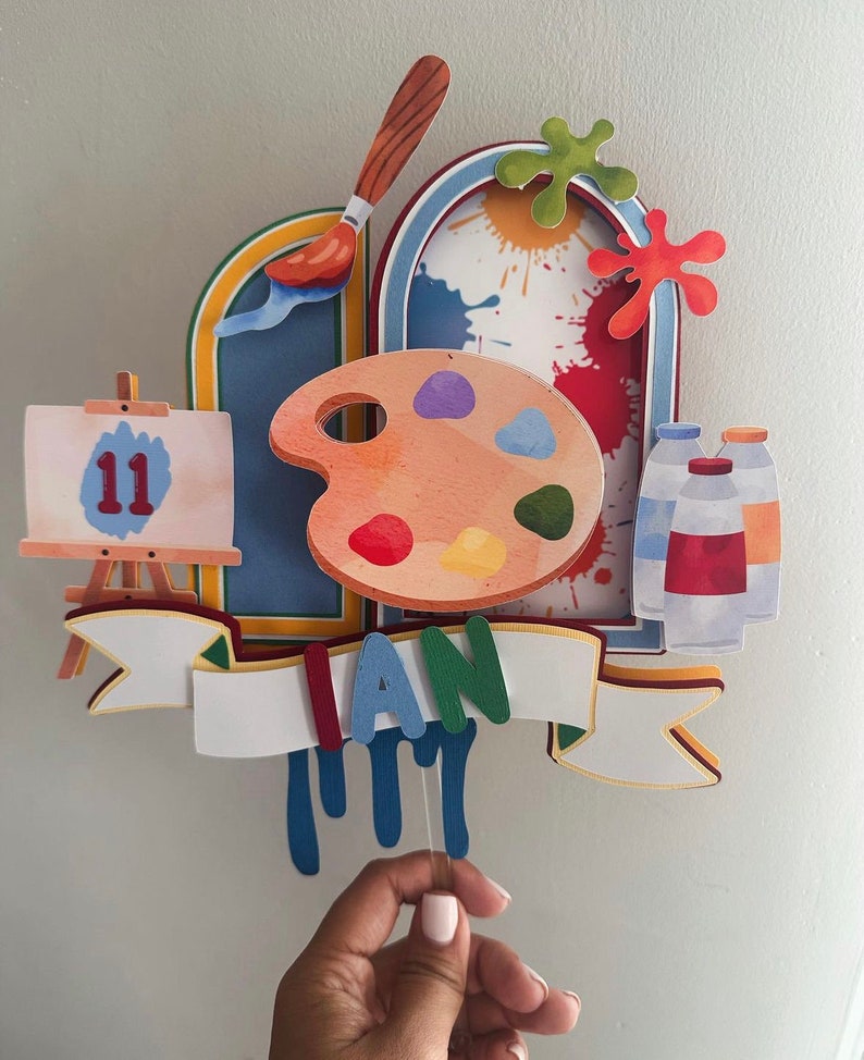 Art Cake Topper, Paint Cake Topper, Paint Birthday, Art Birthday - Etsy UK