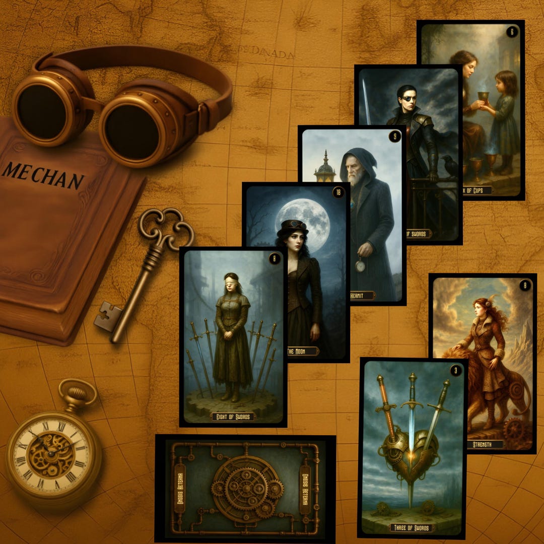 Steampunk Fashion Tarot Deck – 78-card Illustrated – Major and Minor ...