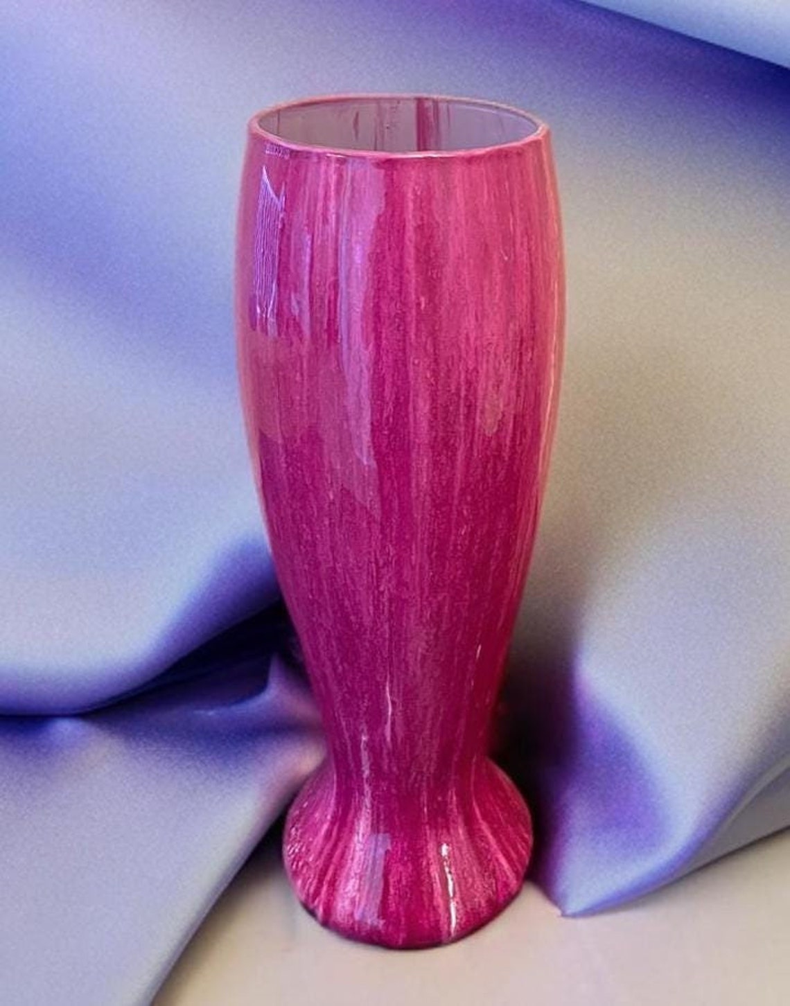 13" Tall Glossy Magenta Glass Vase – Modern Home Decor Accent - Etsy