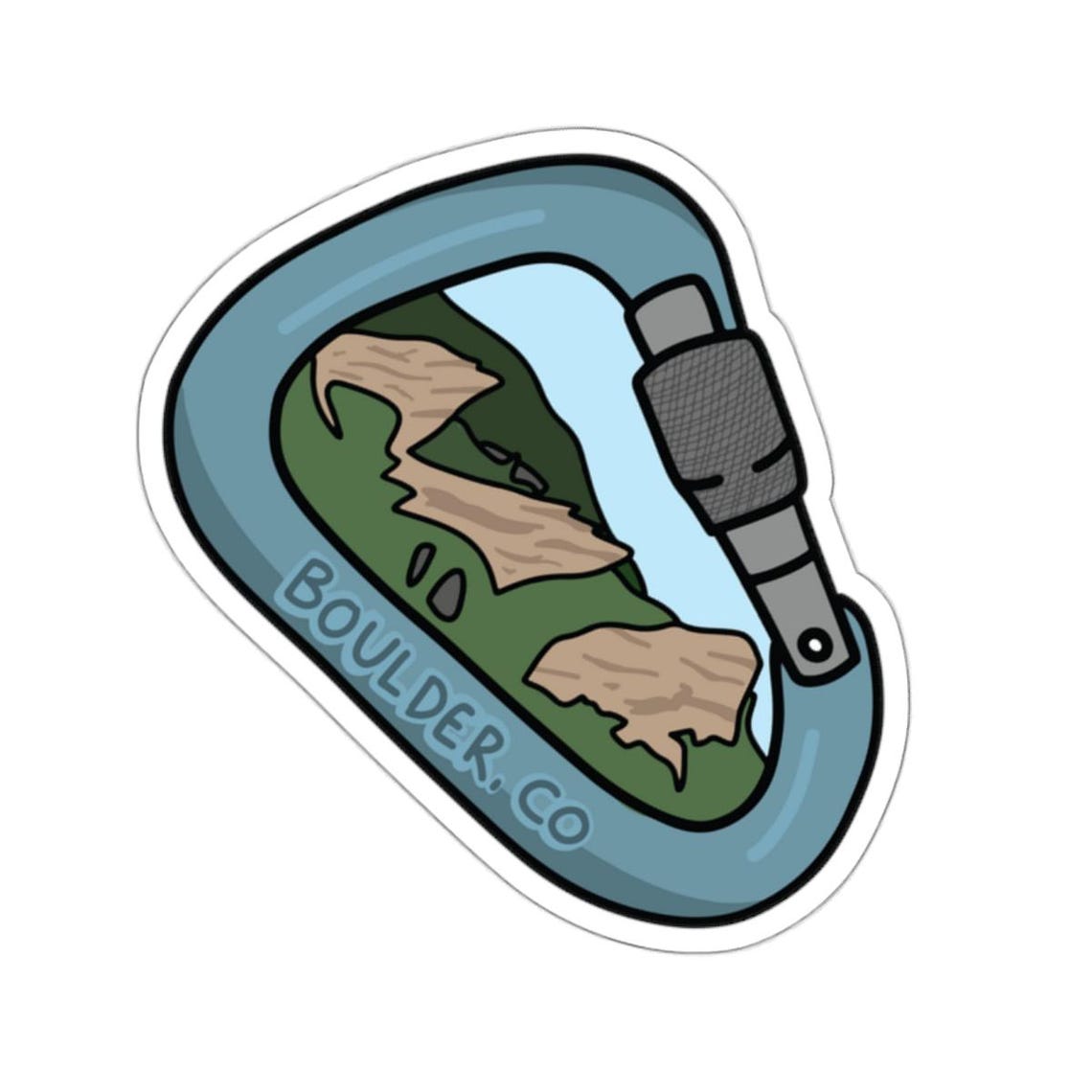 Carabiner Sticker L Boulder Sticker Climbing Decal, Water Bottles ...